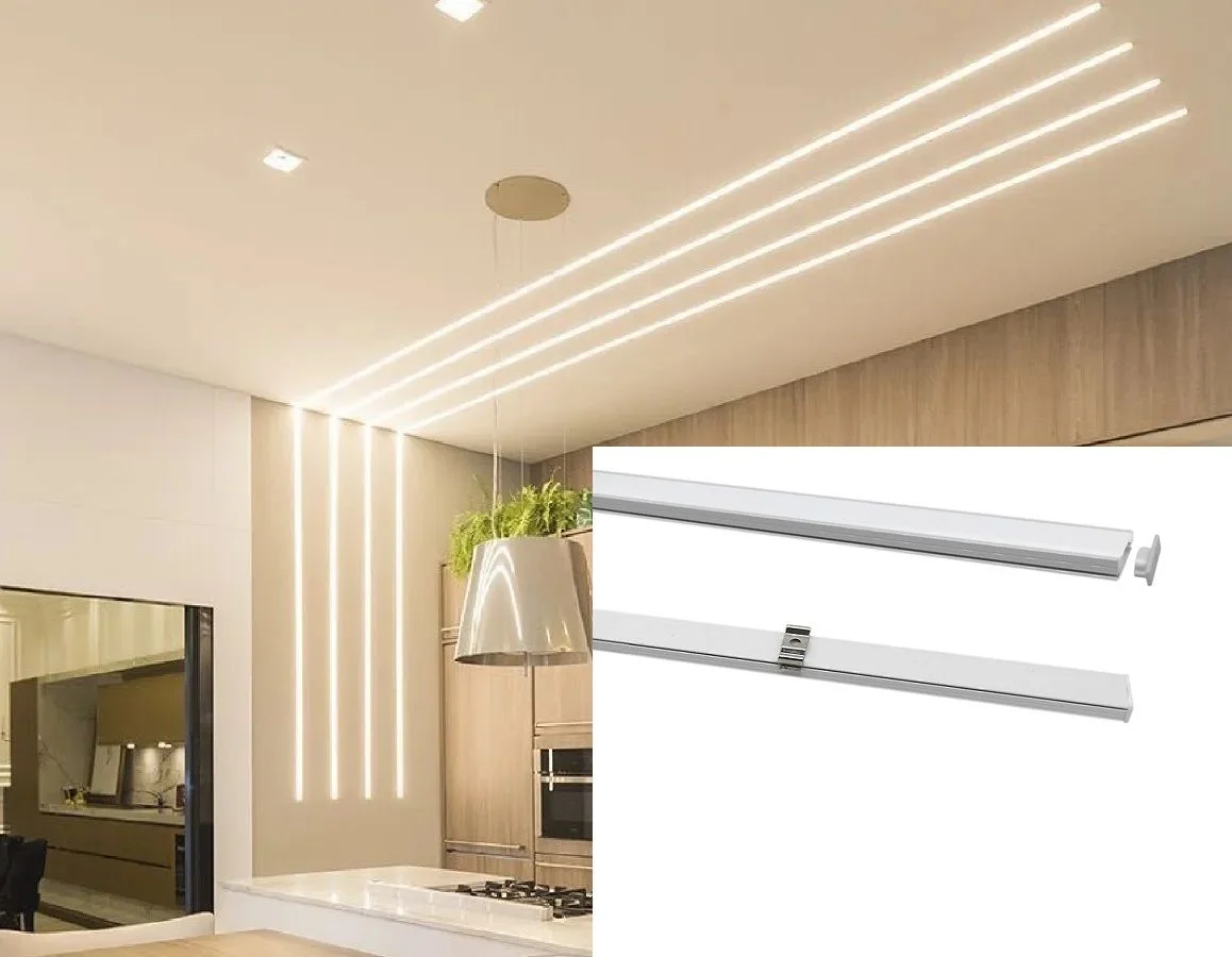 Perfil Aluminio Sobrepor 2M - Loja Led - Iluminação em Led